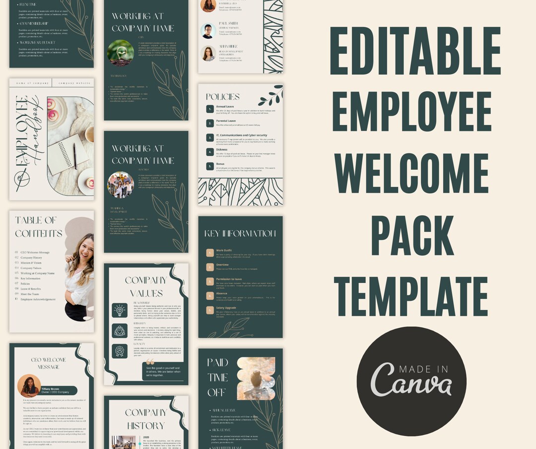 Employee Welcome Package Template New Employee Onboarding - Etsy
