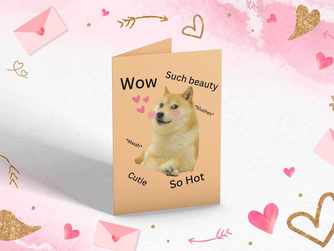 Funny Cute Doge Valentine's Day Meme Card | for Him | for Her | for ...