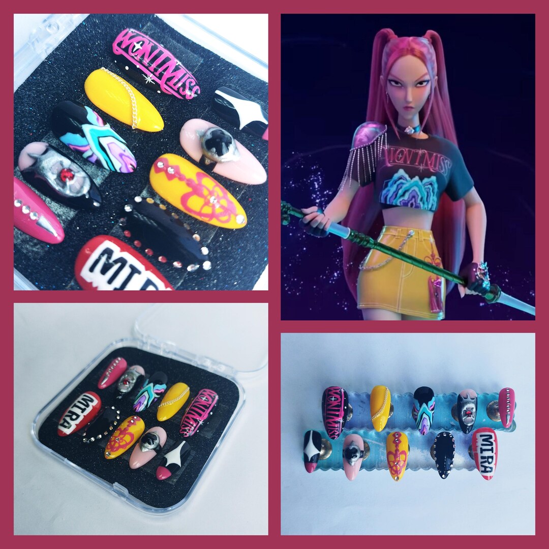 Mira From Kpop Demon Hunters Movie Inspired Press on Nails - Etsy