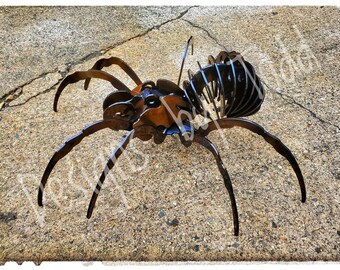 Large 15 Cm Garden Metal Black Spider Wall - Etsy UK