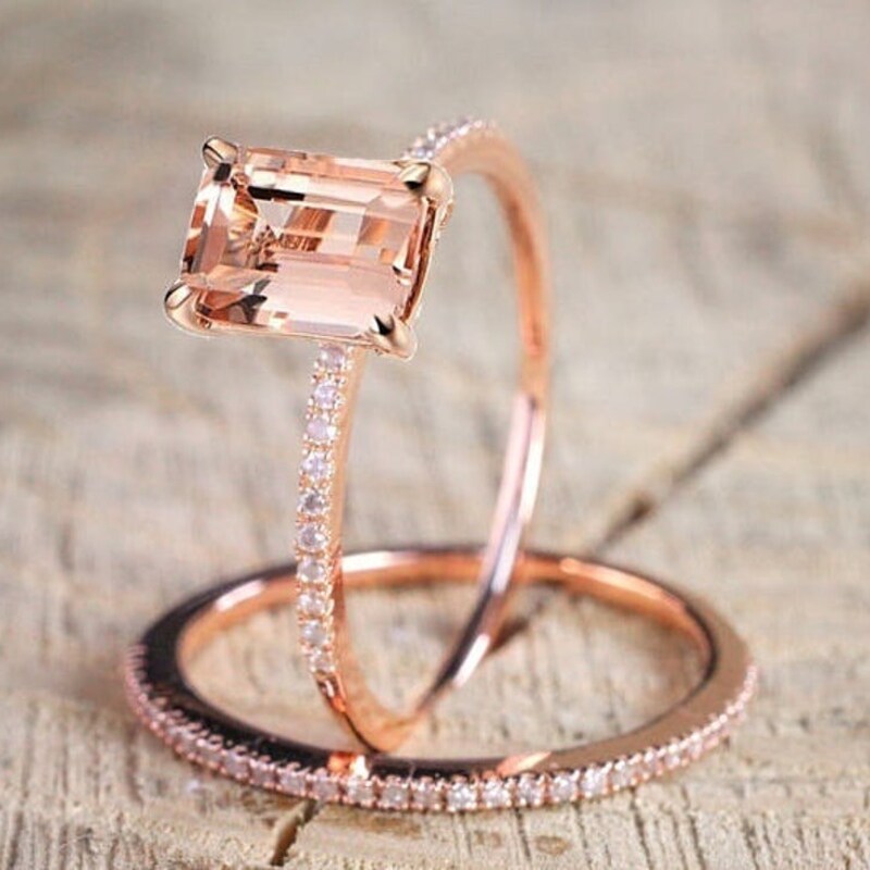 Morganite Solitaire - Etsy
