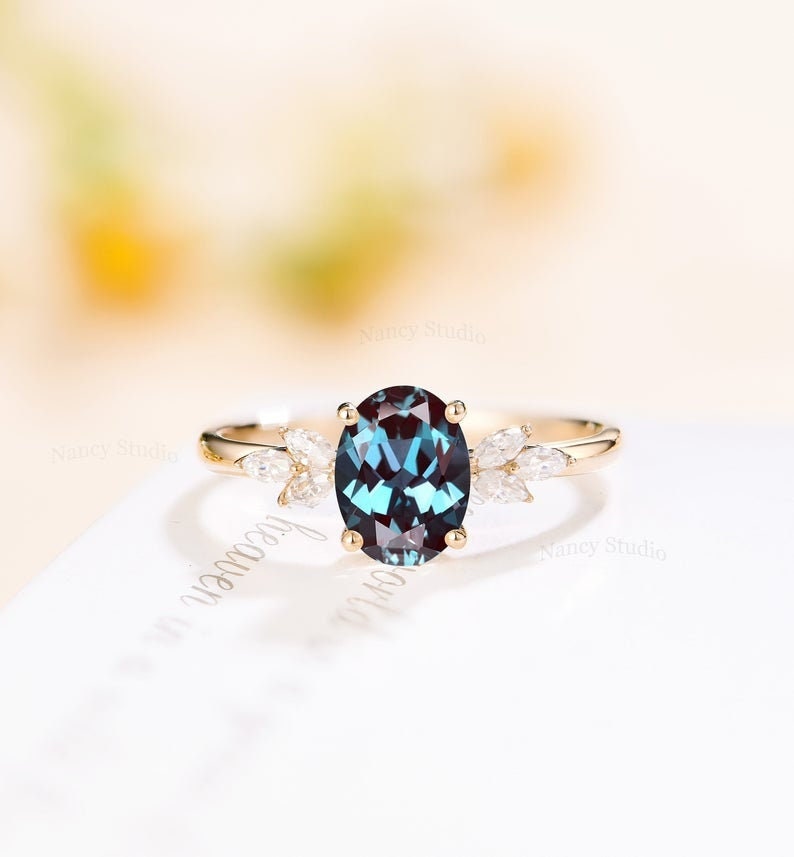 Vintage Alexandrite Ring, Natural Alexandrite Ring, Genuine Alexandrite Ring, Alexandrite Gold ...