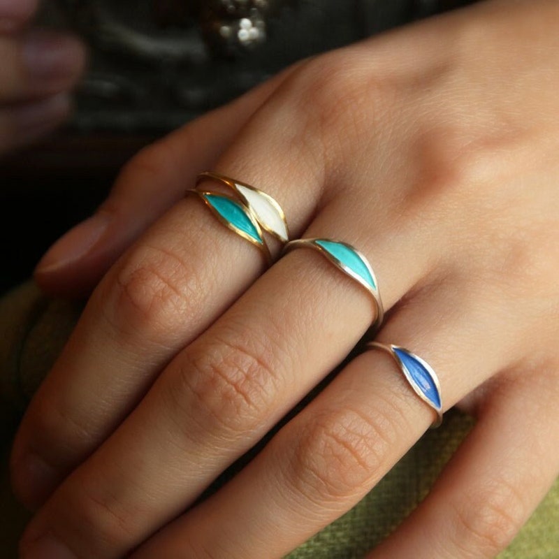 Enamel Band Ring - Etsy