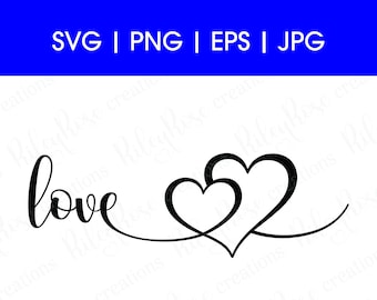 Love With Heart SVG Love, Wedding SVG Cut Files Valentine's Day Svgs ...