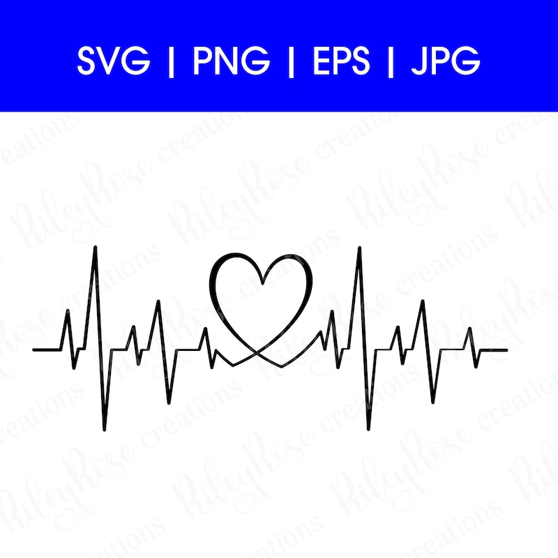 Heartbeat Svg - Etsy