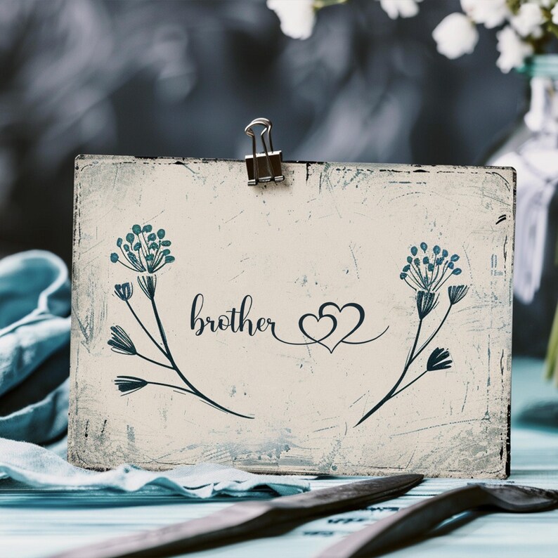 Brother Heart SVG: Hand Lettered Cut Files (digital Download) - Etsy