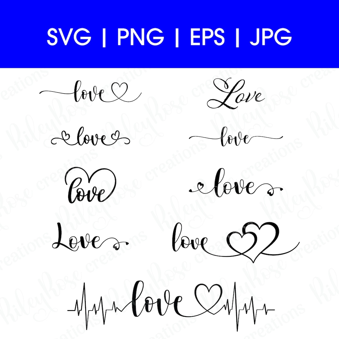 Love Bundle SVG, PNG, Jpeg, Eps - Etsy