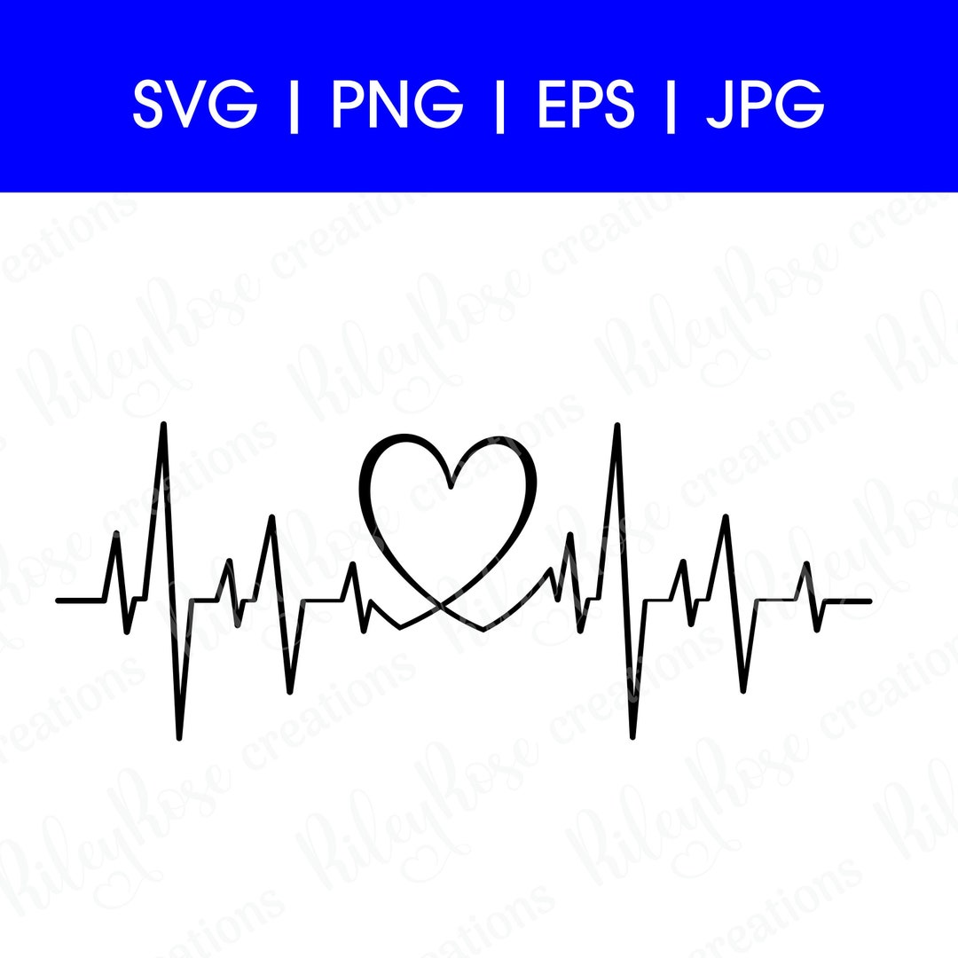 Heartbeat SVG: Heart With EKG Line Art (digital Download) - Etsy