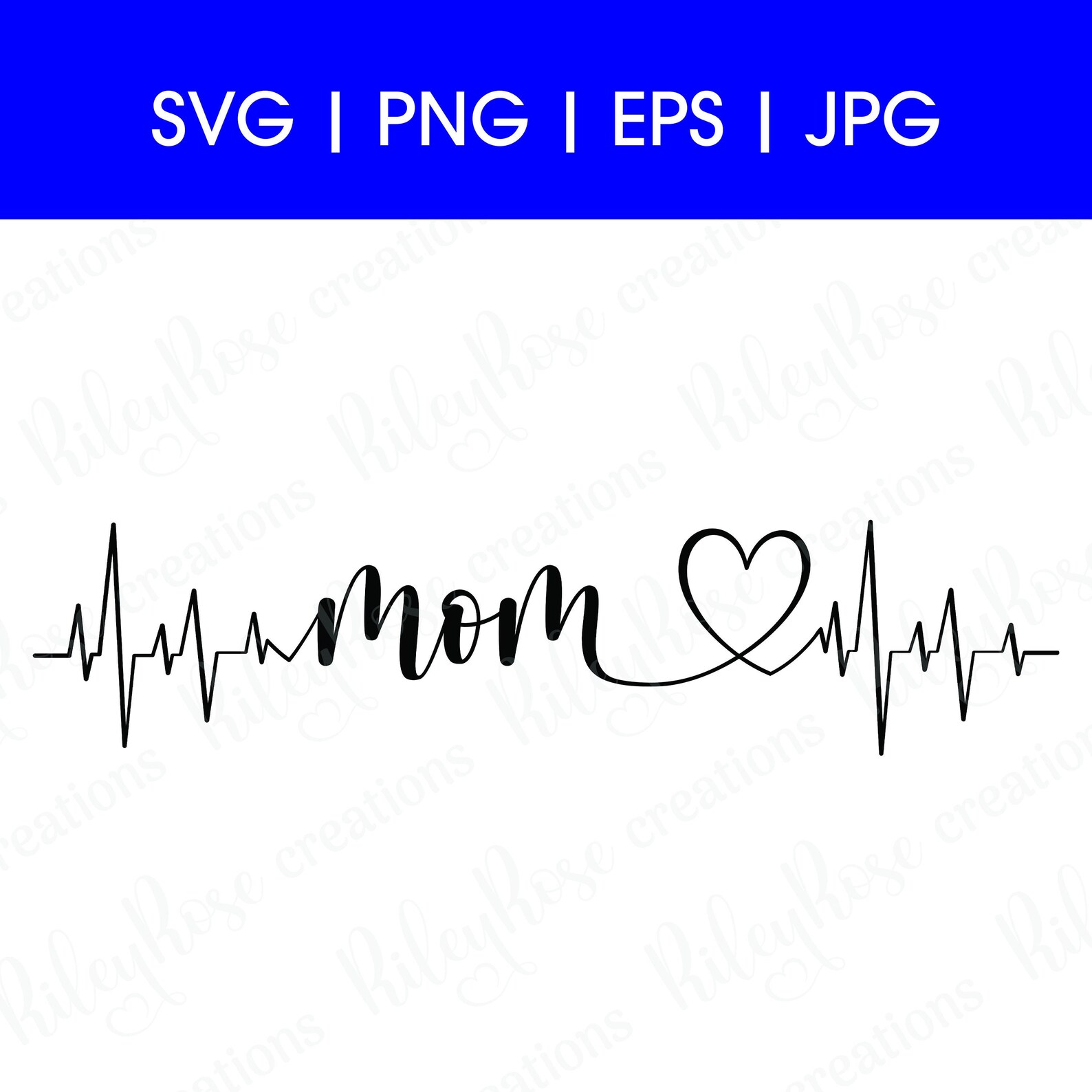 Mom Heartbeat SVG: Heart Line Art (digital Download) - Etsy