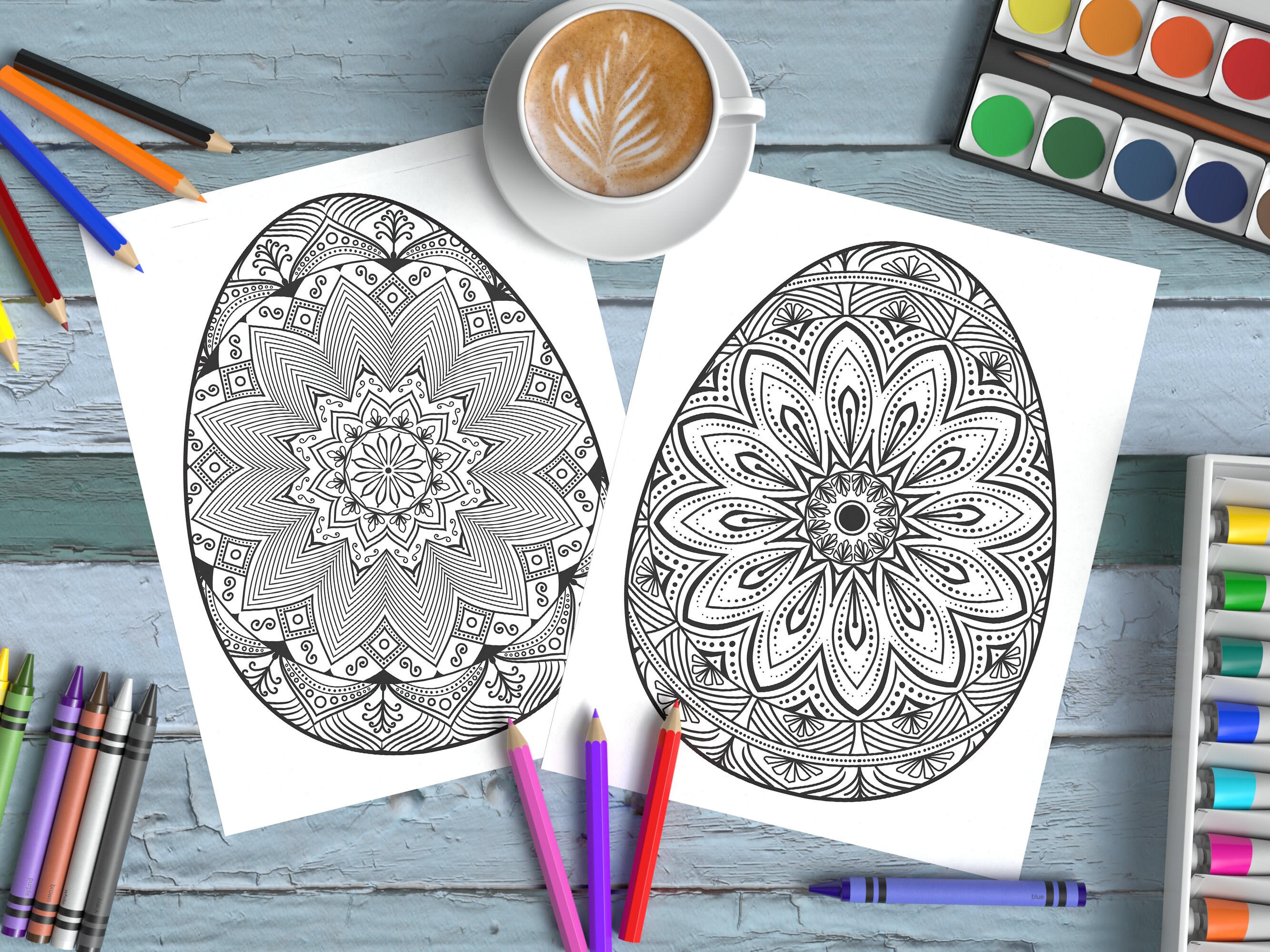 Easter Egg Coloring Pages Printable | 20 Pages of Beautiful Mandala ...