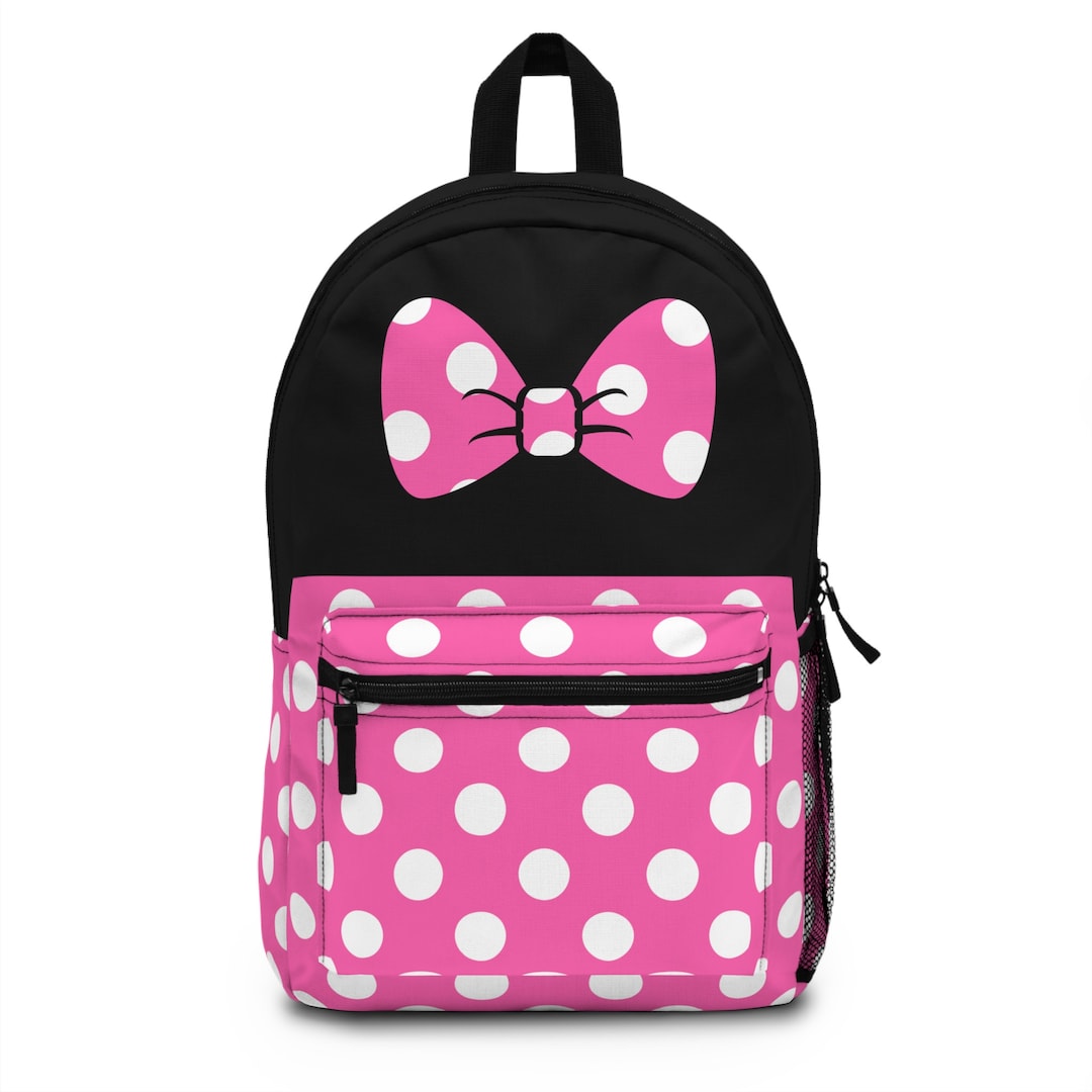 Pink Polka Dot Backpack With Bow – Mouse-inspired Daypack for Kids ...