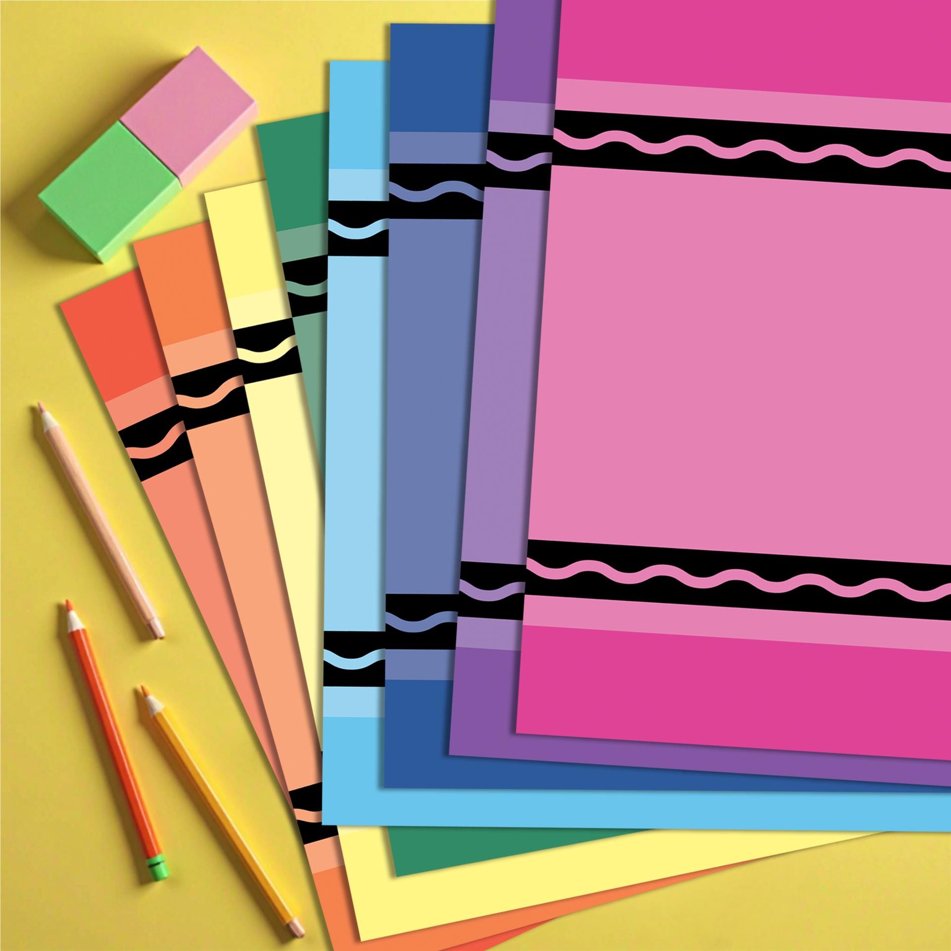 Crayon Printable Paper | 50 Colors | Digital Download SVG Jpg Png Pdf ...
