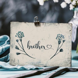 Brother Love Heart SVG: Cursive Text Cut File (digital Download) - Etsy
