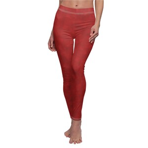 Red Texture Leggings - Etsy