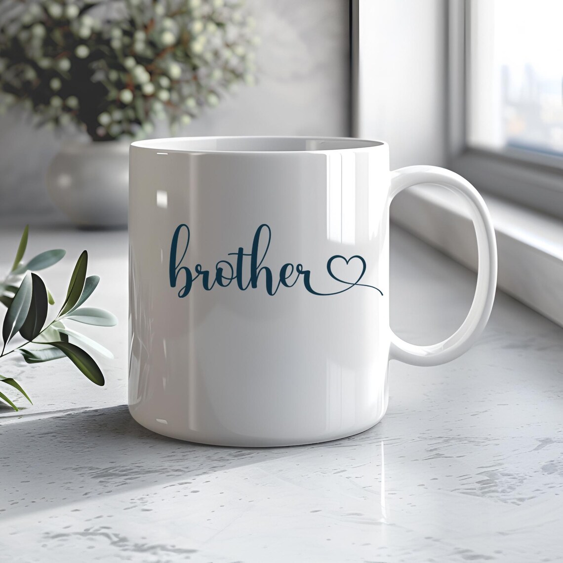 Brother Love Heart SVG: Cursive Text Cut File (digital Download) - Etsy