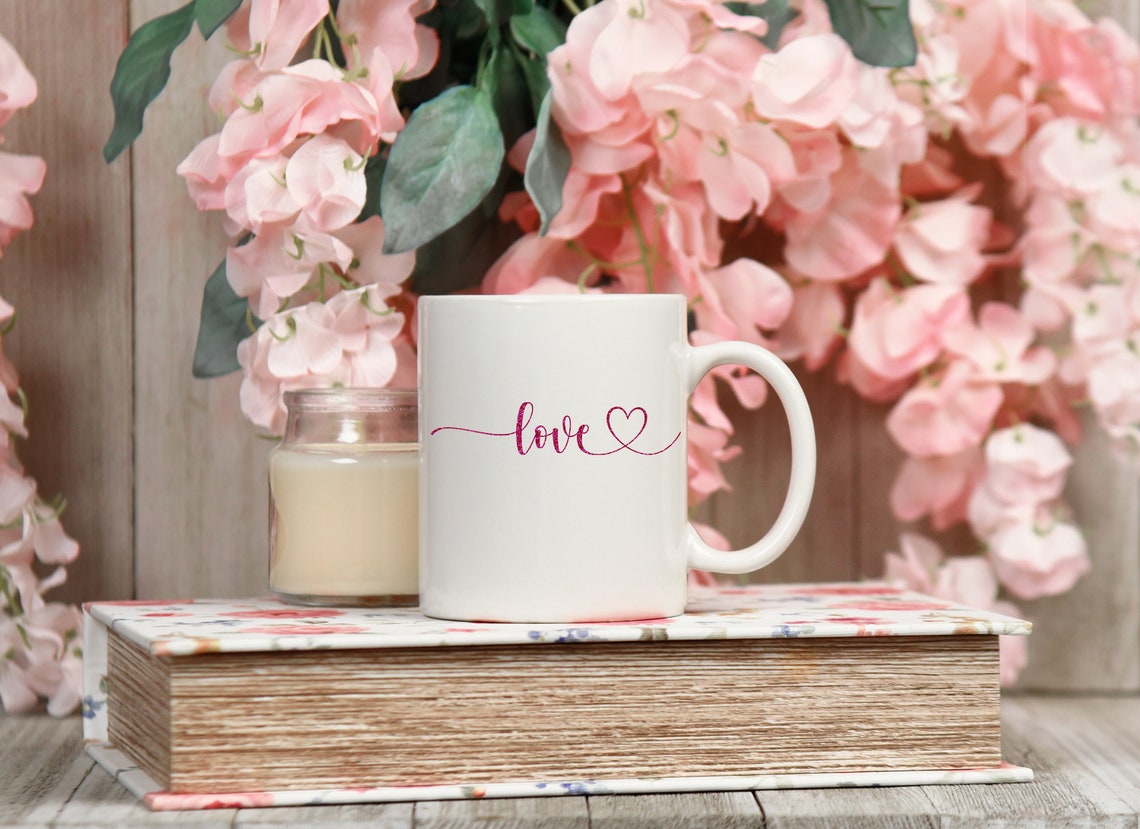 Love Heart Script SVG Cut Files: Wedding, Valentine's Day (digital ...