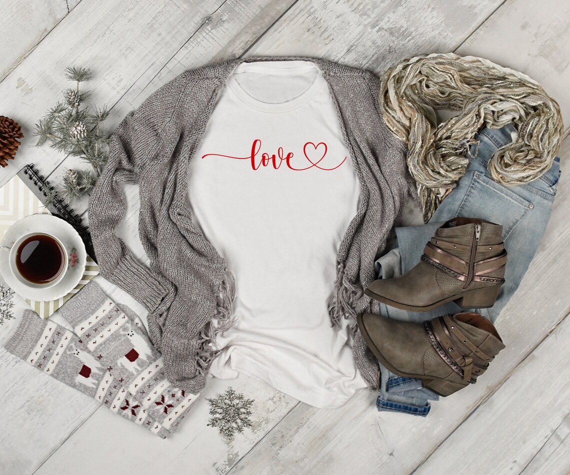 Love Heart Script SVG Cut Files: Wedding, Valentine's Day (digital ...