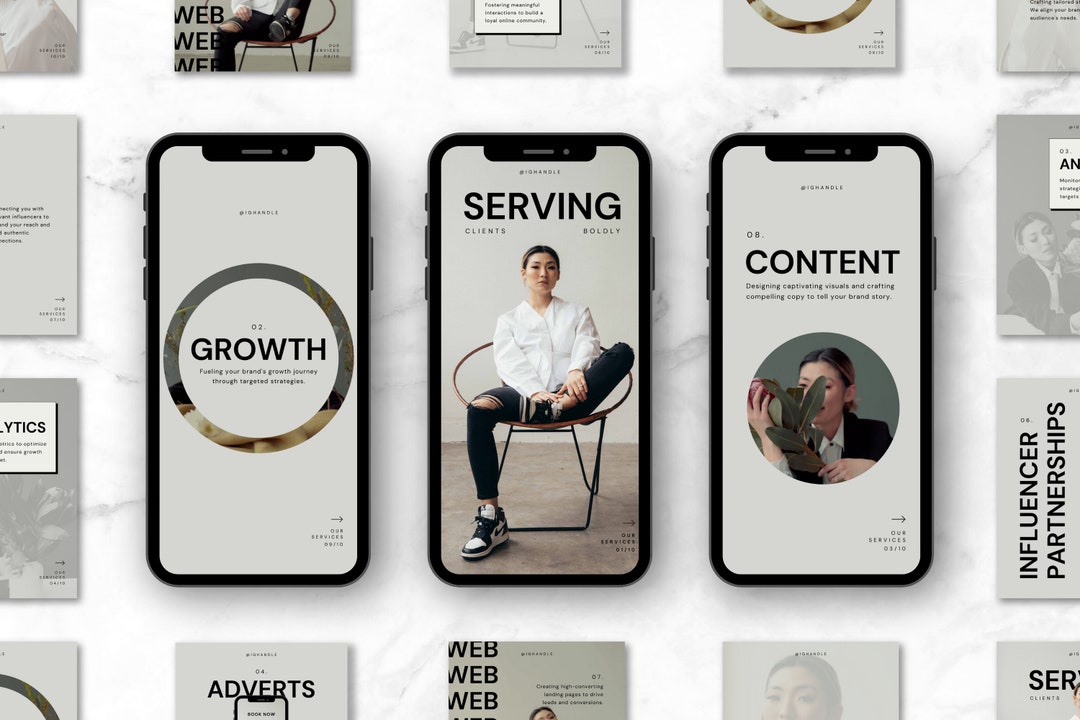 The Services Carousel | Canva Social Media Template | Customizable ...