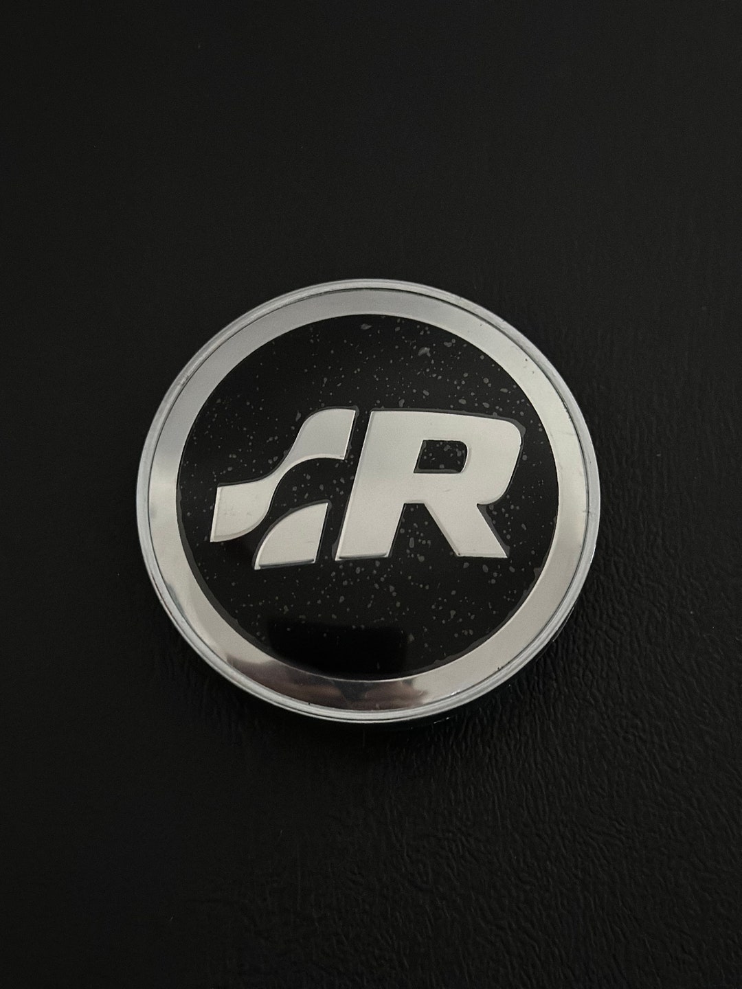 60mm Chrome R32 LOGO Black Gloss Alloy V Wheel Centre Hub Caps 60/58 ...