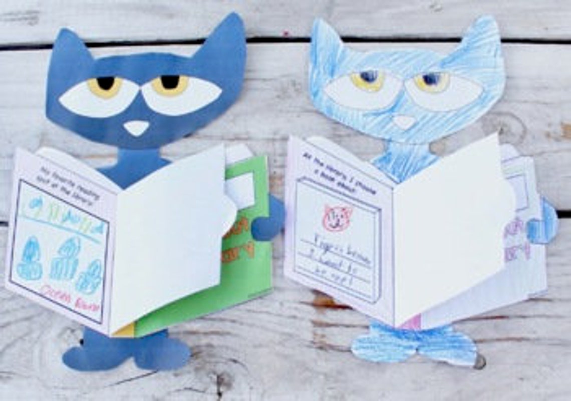 Pete the Cat Checks Out the Library: Book Craft Reading Activity Back ...
