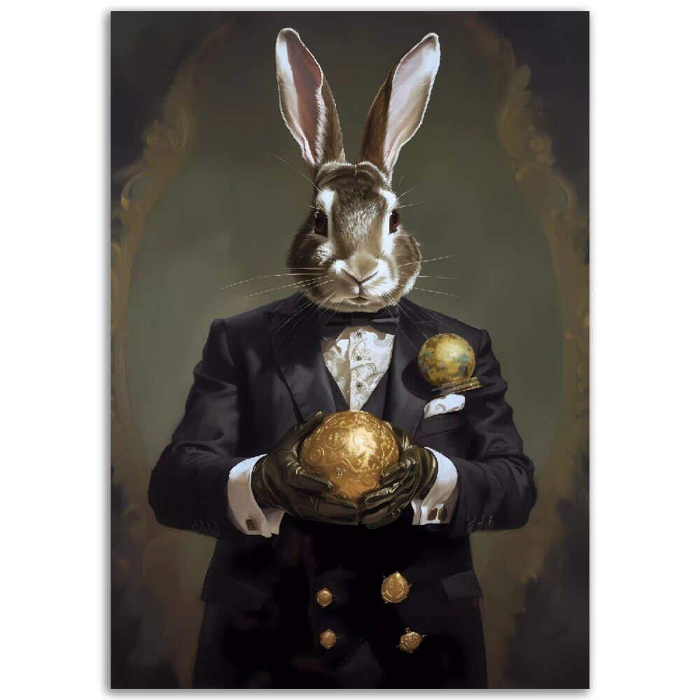 Bunny Modern Art Faberge Egg Easter Poster Art Print Wall Mural Gift ...
