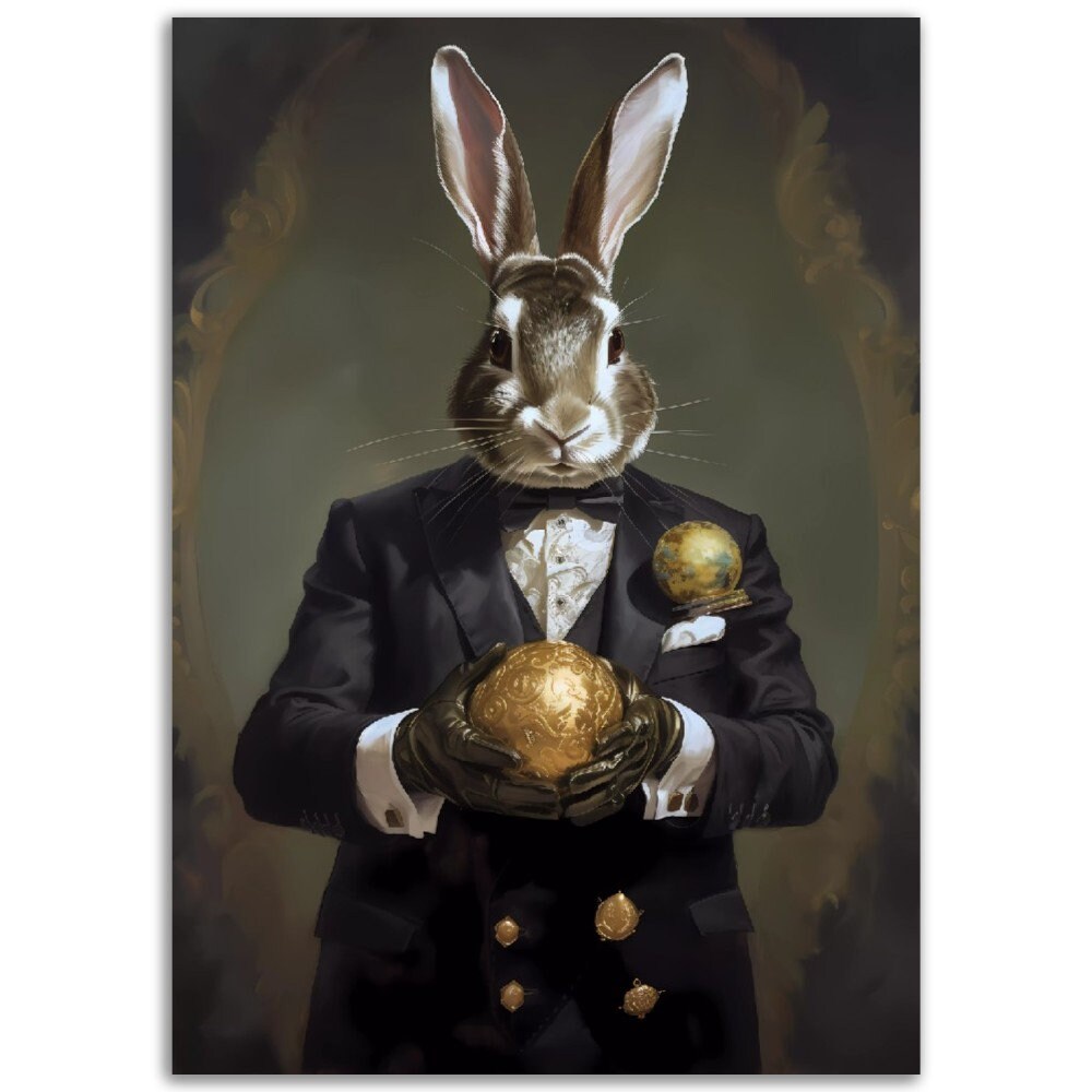 Bunny Modern Art Faberge Egg Easter Poster Art Print Wall Mural Gift ...