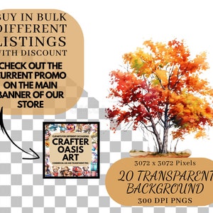 Fall Tree Clipart Bundle Fall Nature Clipart Transparent PNG SVG Autumn ...