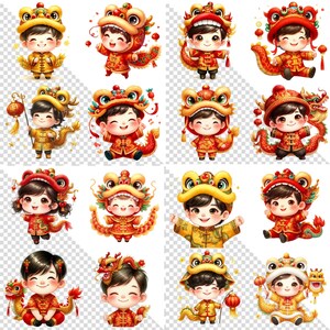 Chinese New Year Clipart Bundle, Lunar New Year Decorations PNG SVG ...