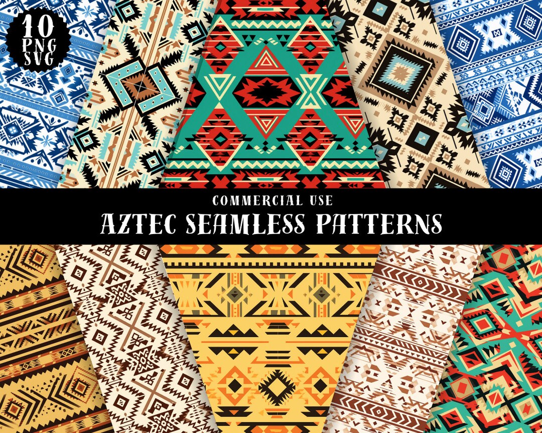 Aztec Seamless Pattern Bundle Digital Paper, Tribal Ethnic Digital ...