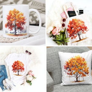 Fall Tree Clipart Bundle Fall Nature Clipart Transparent PNG SVG Autumn ...