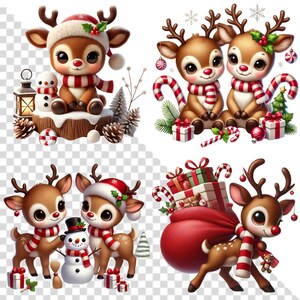 Christmas Reindeer Clipart, Festive Reindeer Graphics, Reindeer ...