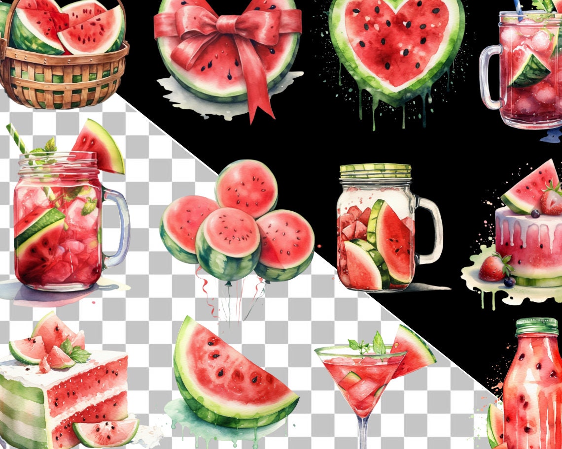 31 PNG Watercolor Watermelons Clipart Water Melon Watermelon - Etsy
