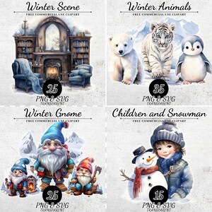 Watercolor Cozy Winter Clipart Bundle, Cute Winter PNG Clipart, Winter ...