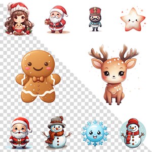 Christmas Kawaii Clipart Bundle, 75 Cute Christmas Graphics, Merry ...