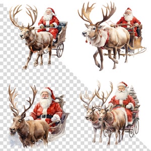 Watercolor Christmas Santa Claus Clipart, Winter Clipart, Santa Clause ...