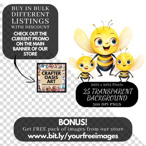 Watercolor Cute Bee Clipart Honey Bee Clipart PNG Digital - Etsy