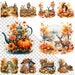 Watercolor Pumpkin Garden Clipart Bundle, Autumn Fall Farmhouse, Fall ...