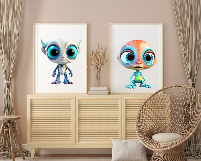Cute Alien Clipart Set, Alien Clip Art Illustrations, Aliens UFO, Space ...