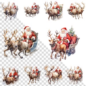 Watercolor Christmas Santa Claus Clipart, Winter Clipart, Santa Clause ...