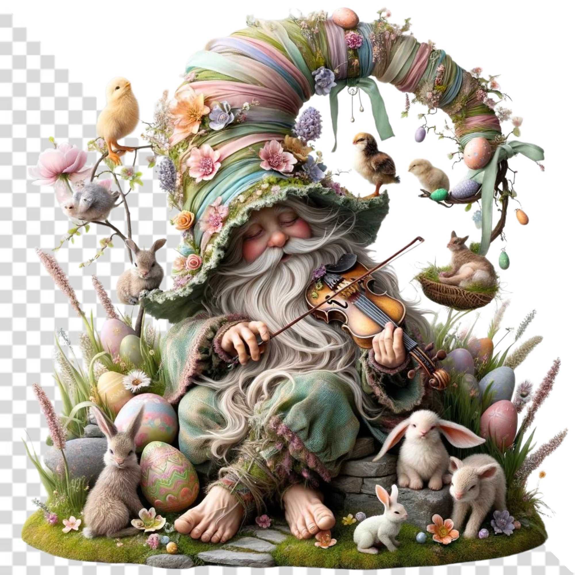 Watercolor Easter Gnome Clipart, Gnomes Watercolor Clipart, Festive ...