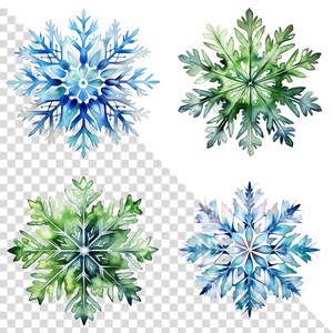 Watercolor Winter Snowflake Clipart, Snowflake SVG PNG, Winter Snow ...