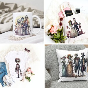 Watercolor Halloween Zombie Clipart Bundle, Scary SVG Halloween Clipart ...