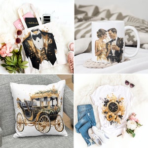 Watercolor Happy New Year Clipart Bundle, New Years Decorations PNG SVG ...