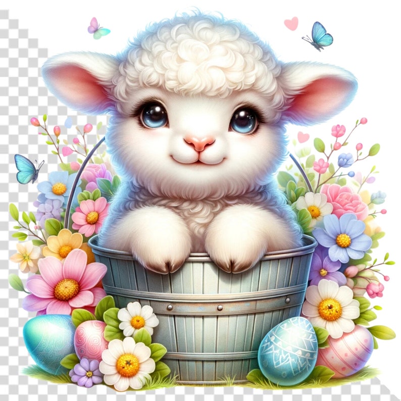 Easter Spring Animals Clipart, Spring Decorations Clipart, Cute Animal ...