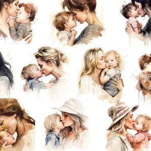 Watercolor Mother's Day Clipart, Mom and Baby, Gift Mother Days, Mother ...