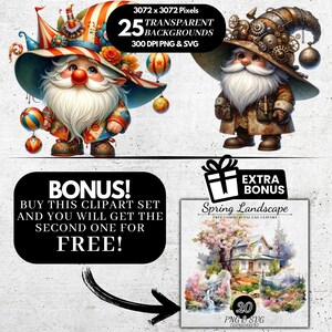 Watercolor Garden Gnomes Pngs, Garden Gnome Festival, Floral Spring ...