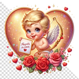 Cute Valentine Cupid Clipart, Gift for Valentines, Personalized ...