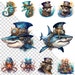 Watercolor Steampunk Ocean Animals Clipart Bundle, Steampunk Animal ...