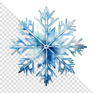 Watercolor Winter Snowflake Clipart, Snowflake SVG PNG, Winter Snow ...