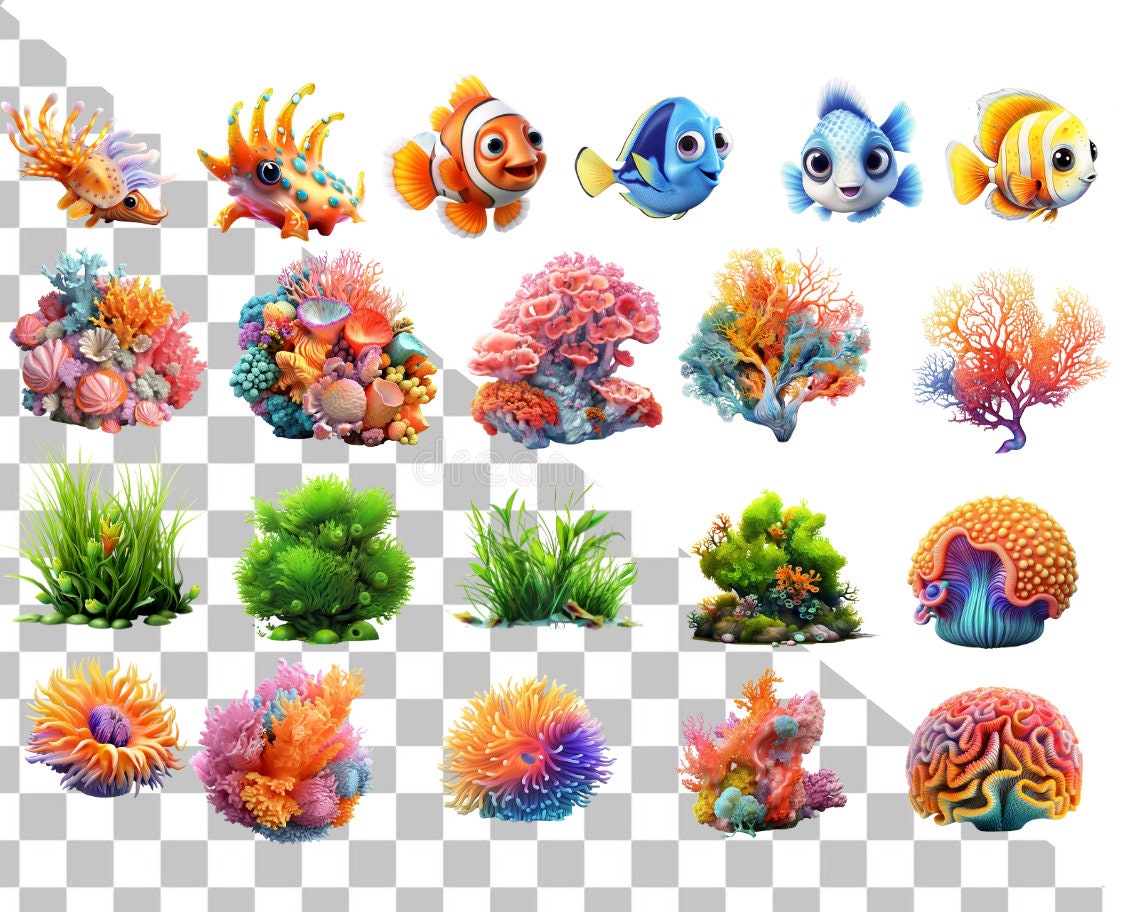 Sea Fish Clipart Fish Under Sea Clip Art Sea Animal Pngs - Etsy